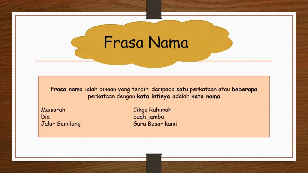 √ Frasa Nama (Ciri, Jenis dan Penggunaan)